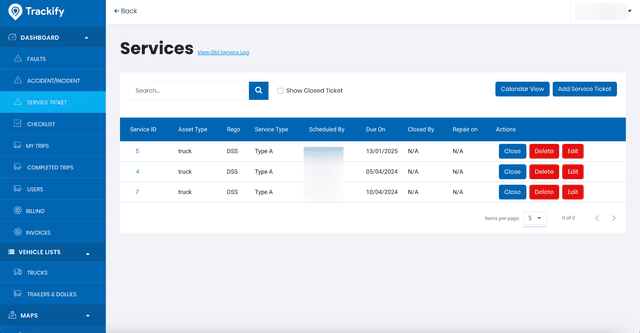 Fleet management software system for operators and managers - Trackify